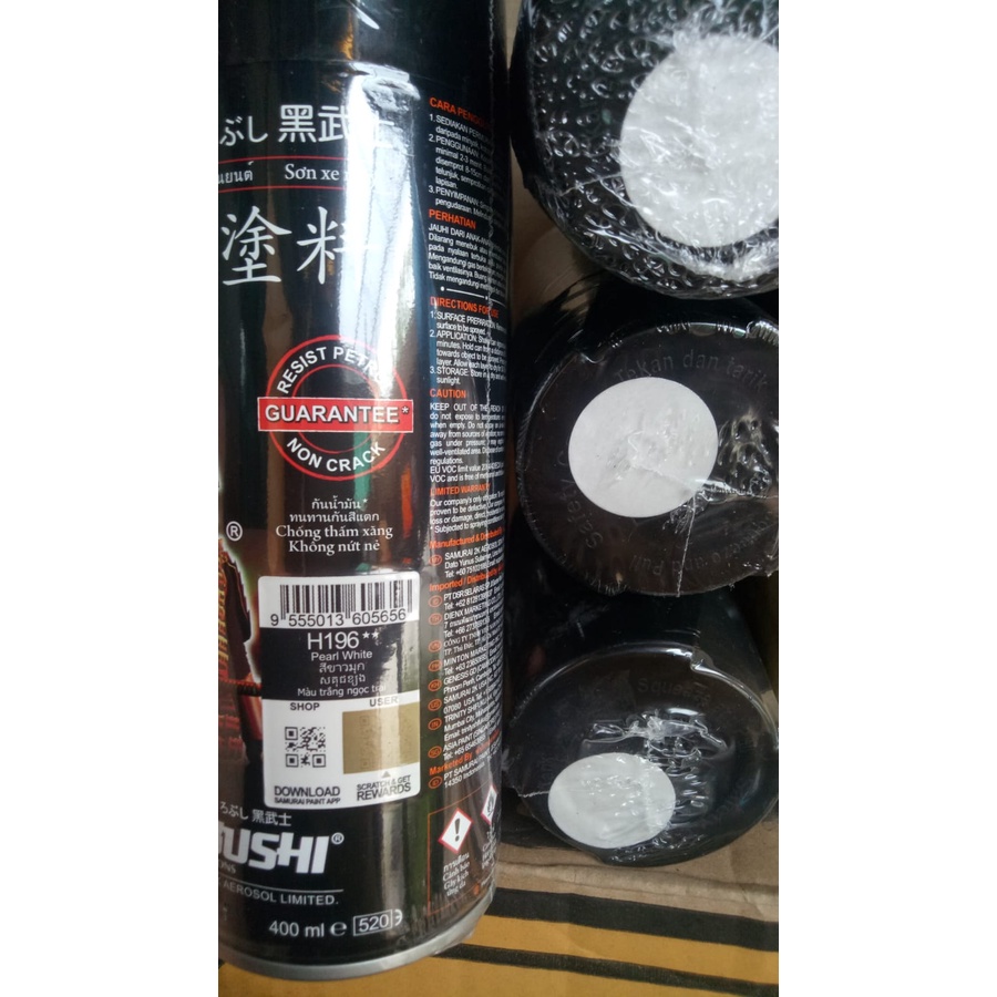 Jual cat semprot samurai pilok pilox samurai pearl white H196 h196** putuh mutiara 400ml ...