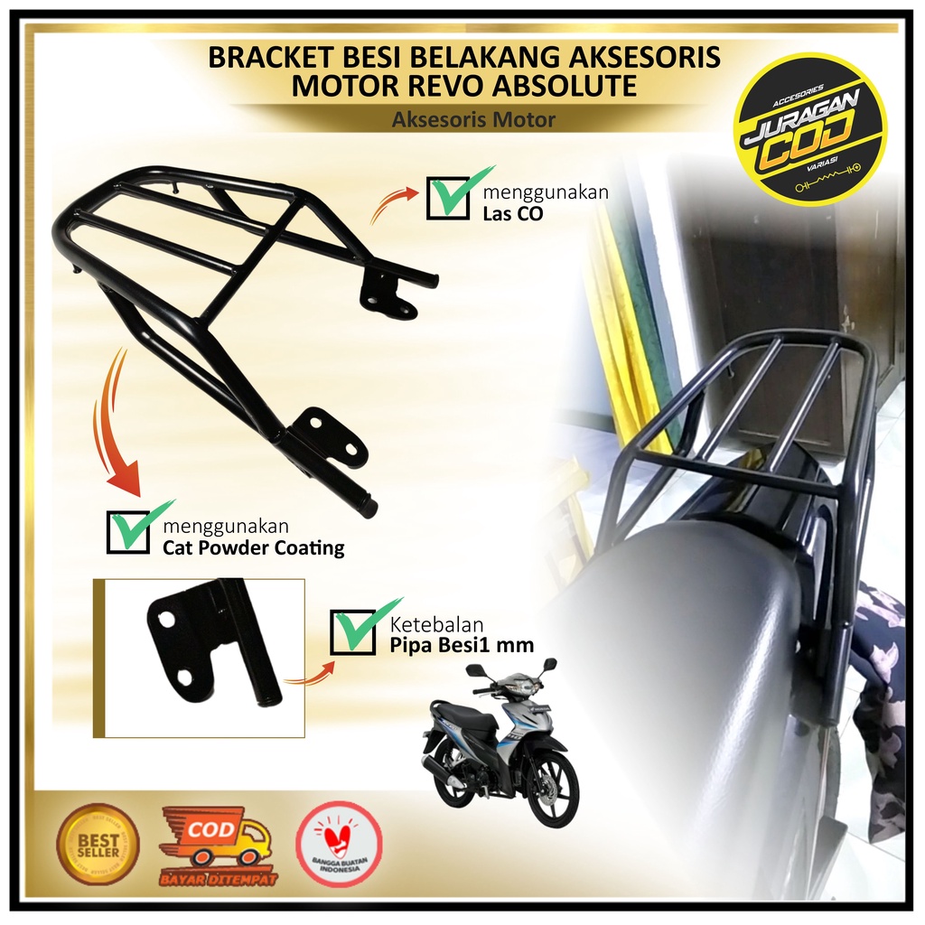 Jual Bracket Besi belakang Honda Revo Absolute karbu / Aksesoris Box ...