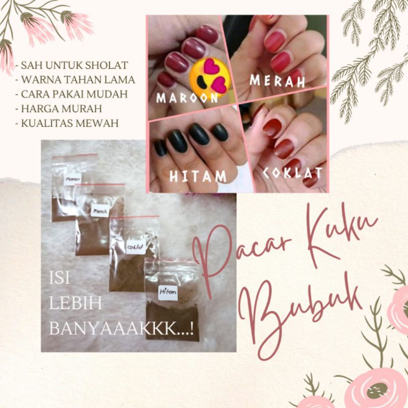 Jual Nail Art Kuteks Halal Muslimah Kutek pacar kuku henna bubuk arab ...