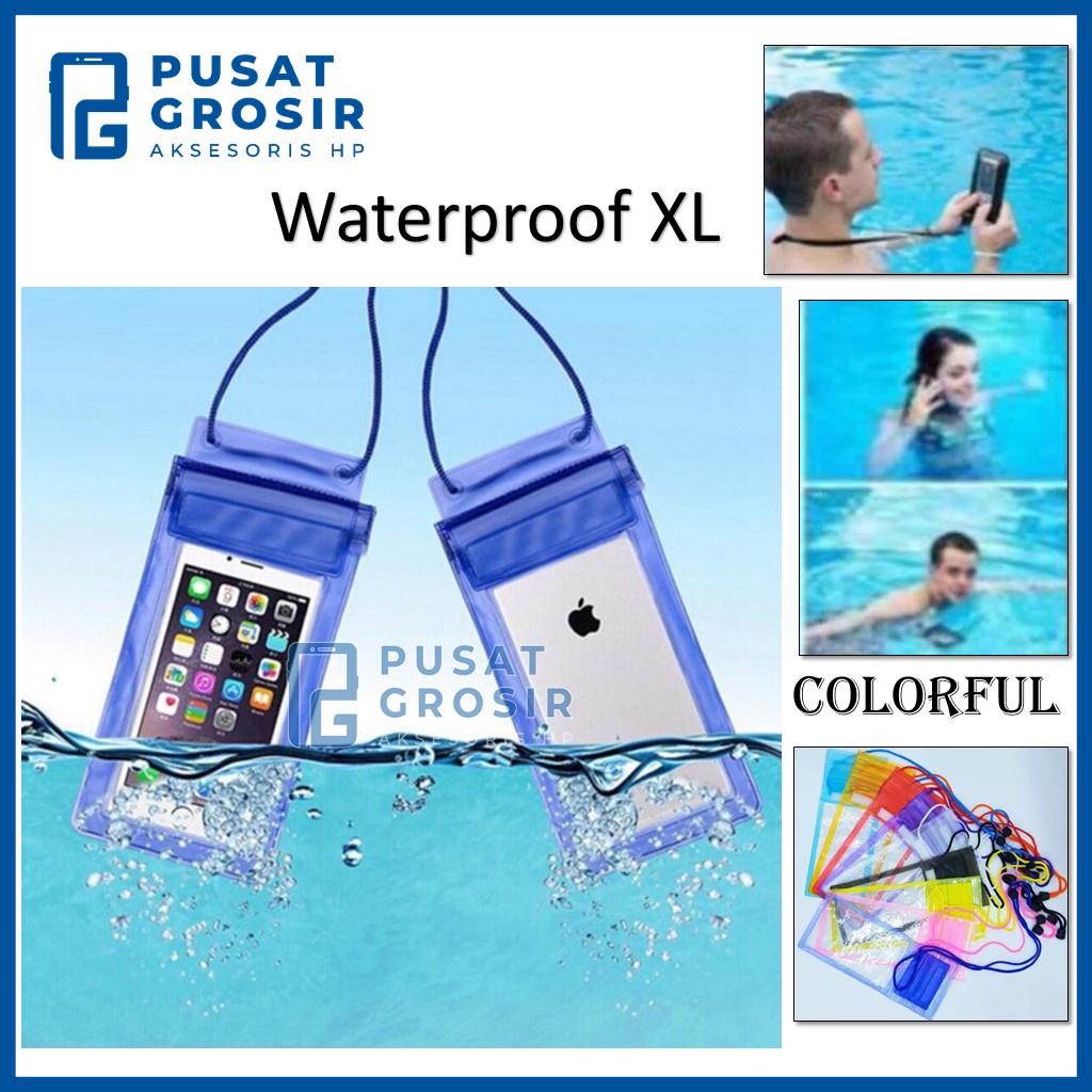 Jual Pelindung hp waterproof XL Case Plastik Pouch Handphone anti air ...
