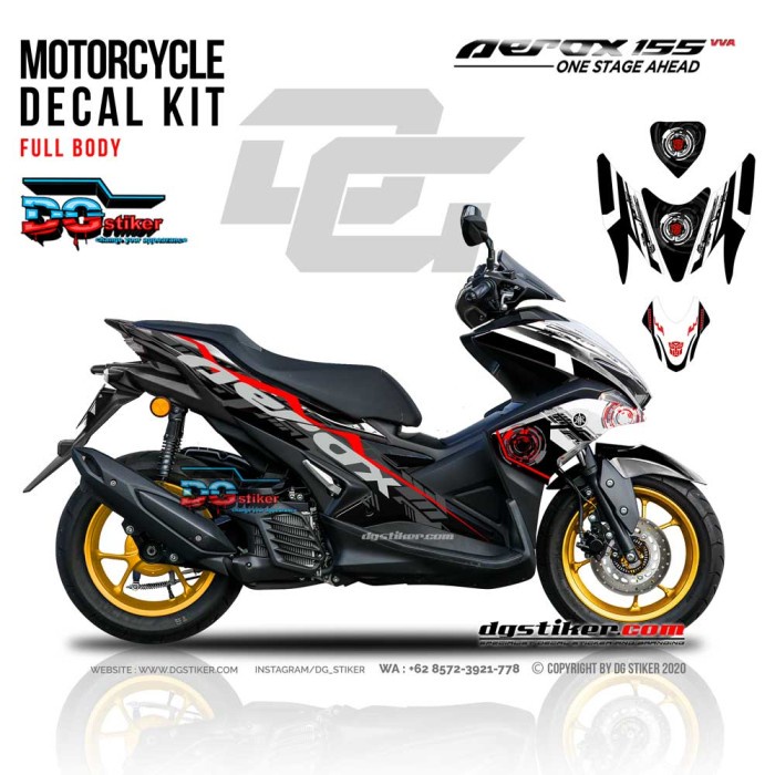 Jual Decal Sticker Full Body Aerox 155 Hitam Transformer DG Stiker ...