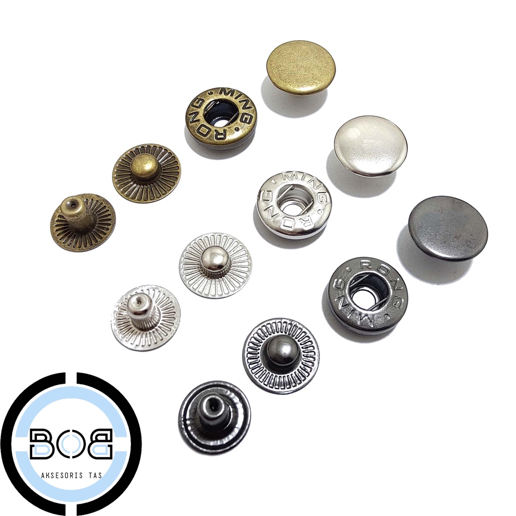 Jual KANCING JEPRET / KANCING JEPRET BESI MING RONG 15 MM PER 12 SET ...