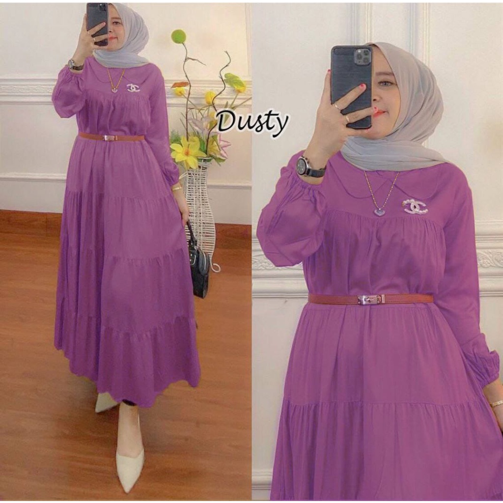 Jual Gamis Polos Susun Rayon Twill Tebal Adem Busui Casandra Basic ...