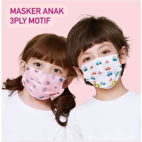 Jual Masker Anak 3 ply Earloop Motif isi 50 pcs. | Shopee Indonesia