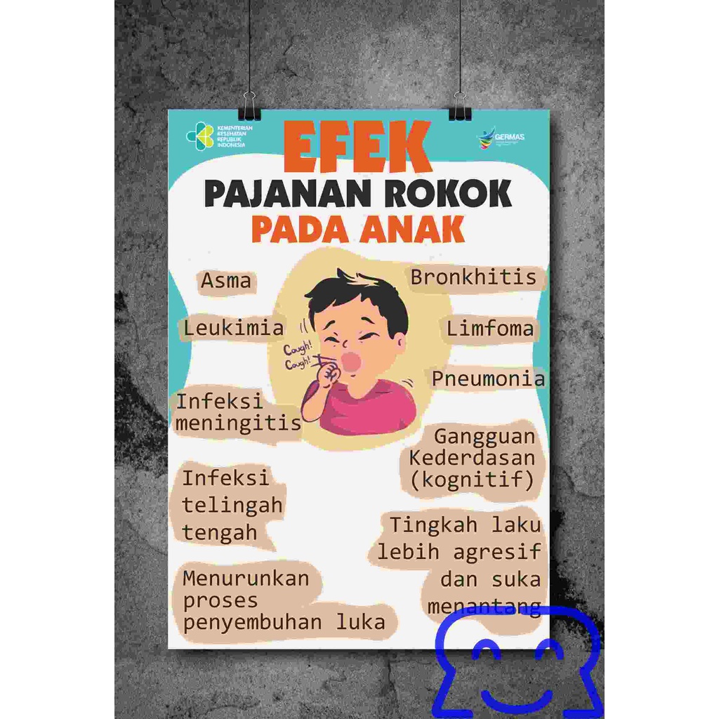 Jual BIG Poster Anti sobek bahan Pearl Efek pajanan rokok, dampak buruk ...