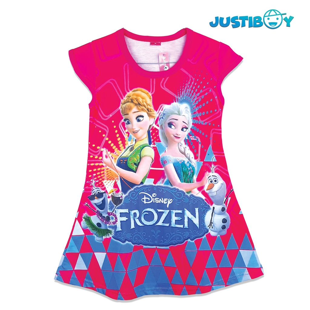 Jual Dress Anak Perempuan Motif Frozen Princess Elsa & Anna Lengan ...