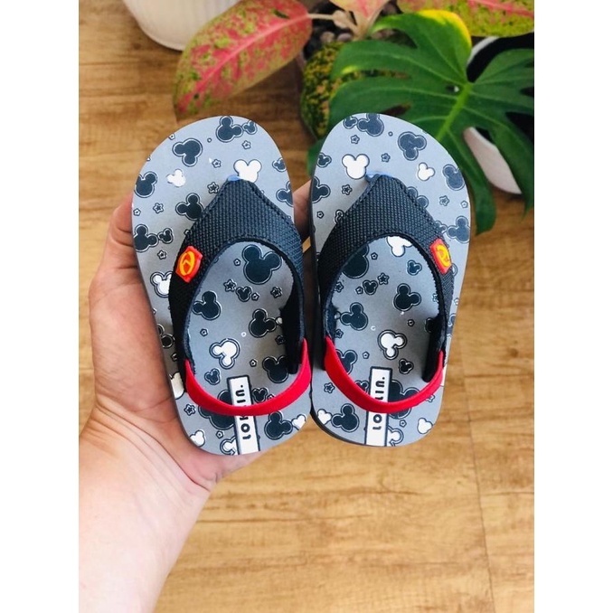 Jual Flipflop Loklin / Sendal / Sandal Anak Dan Bayi (Black Mickey ...