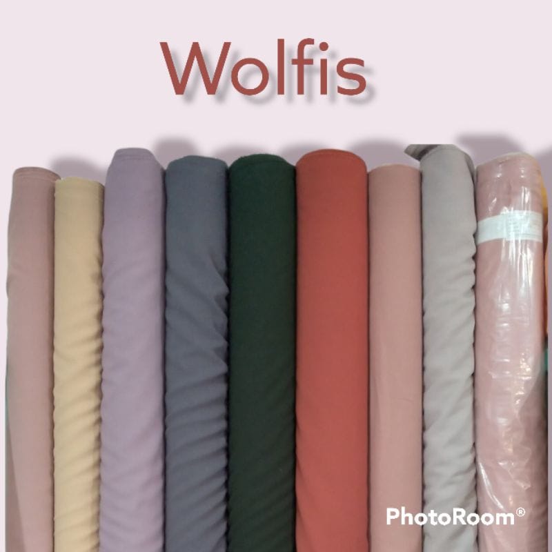 Jual bahan Kain wolfis wolpis premium murah// woolpeach (per 0.5m ...