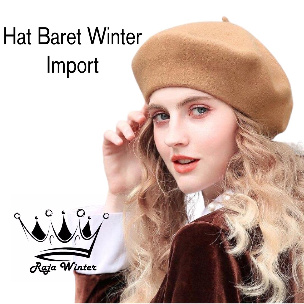 Jual RW2100 Hat Baret Topi Beret Wool Seni Pelukis Original Winter ...