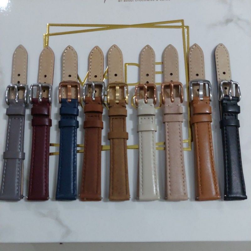 Jual STRAP TALI KULIT JAM TANGAN KULIT ASLI JACQUELINE WANITA SIZE 14 ...