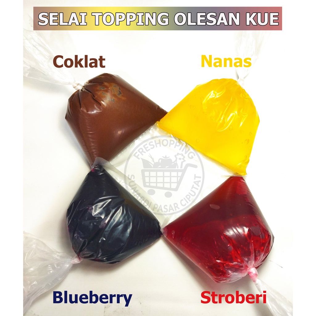 Jual SELAI TOPING OLESAN KUE RASA coklat nanas Stroberi blueberry ...
