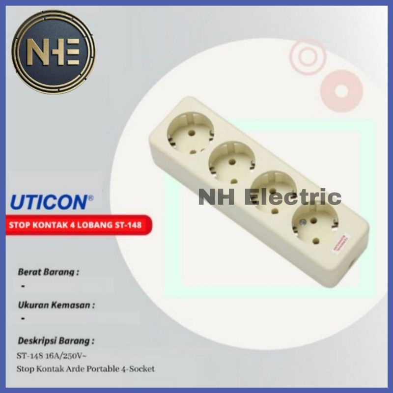 Jual Stop Kontak Terminal 4 Lubang ST148 Uticon Outbow Cream | Shopee ...