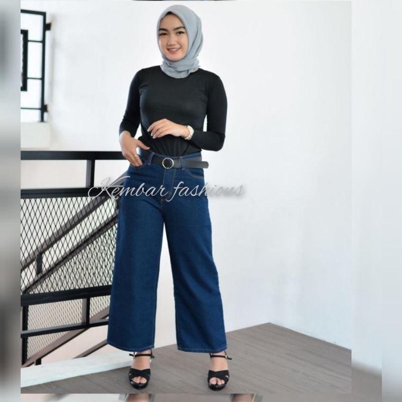 Jual HIGH WAIST KULOT JEANS PREMIUM | Shopee Indonesia