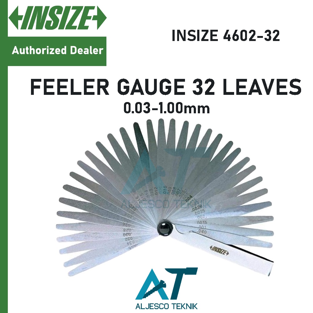 Jual INSIZE 4602-32 FEELER GAUGE GAGE 32 PCS 0.03-1.0MM - PENGUKUR KETEBALAN | Shopee Indonesia