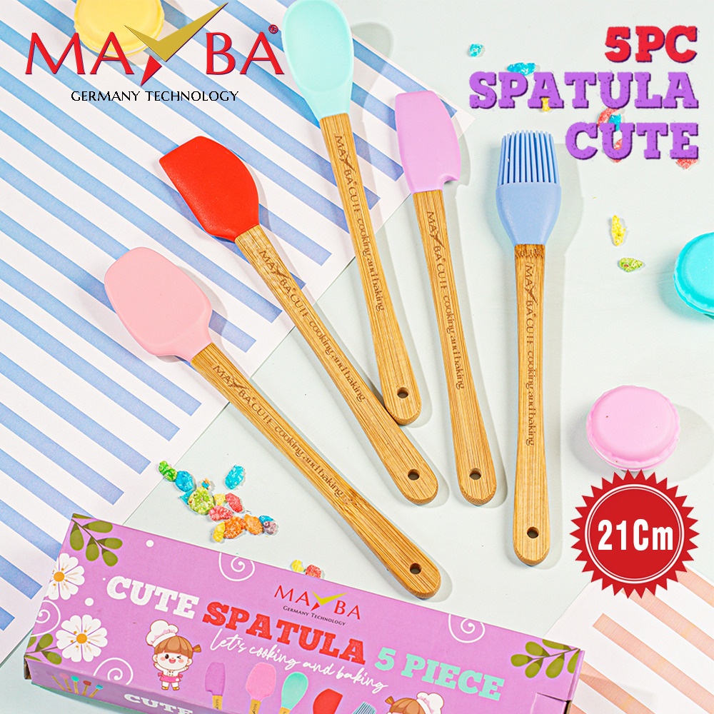 Jual BEST SUTIL SODET SILIKON 5PC Mayba Cute Spatula silicone Food ...