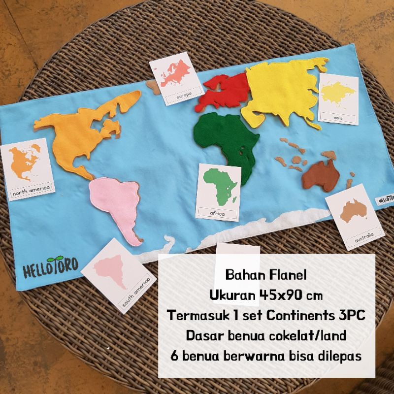 Jual Montessori World Map Continent Besar | Shopee Indonesia