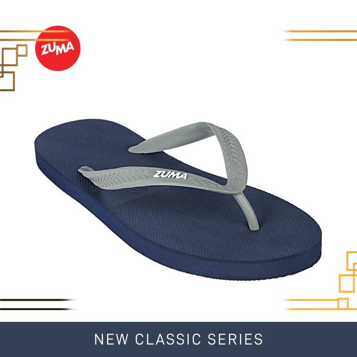 Jual Zuma Men Classic 24/Sandal Jepit Sandal Karet Pria - Navy Grey ...