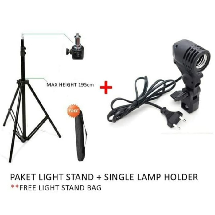 Jual Paket Lamp Holder + Stand Lampu + Tas stand | Shopee Indonesia
