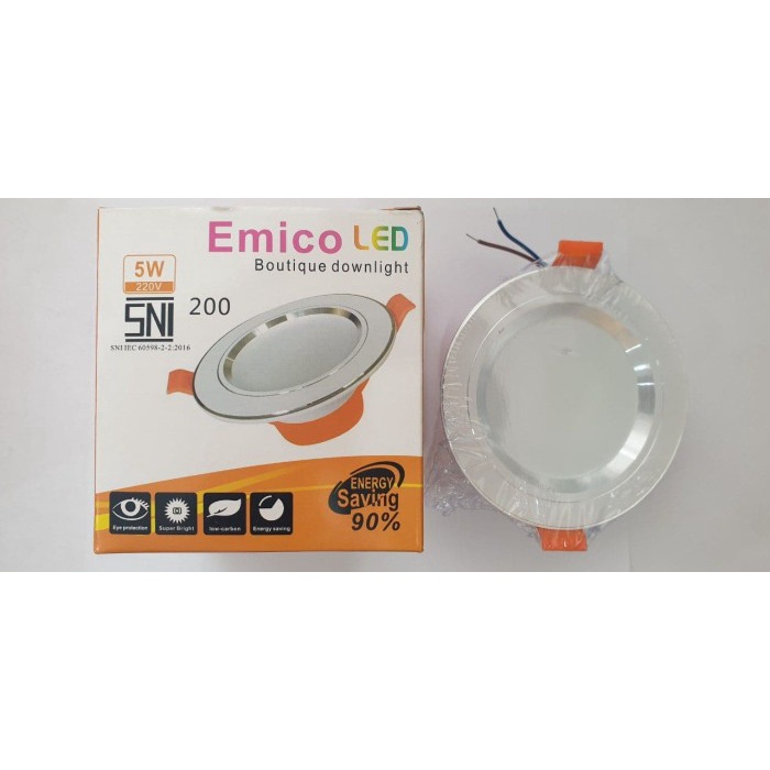 Jual Emico Lampu LED Downlight Lamp 5 watt 3 Warna Panel Light Lampu ...