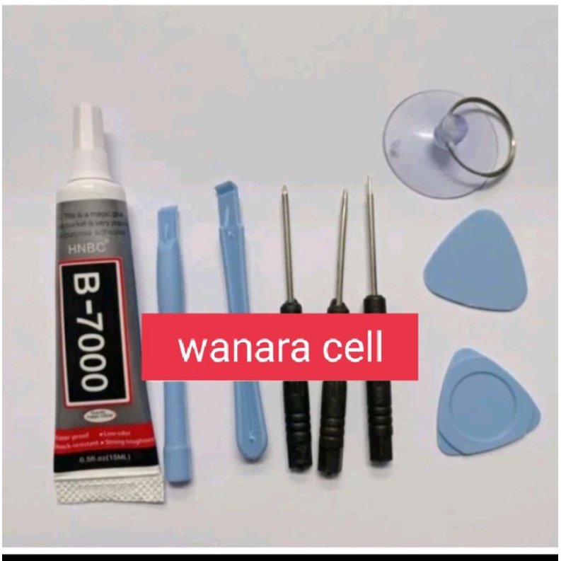 Jual Obeng Set 8 in 1 plus lem B7000 15ml obeng untuk buka semua type handphone hp | Shopee ...