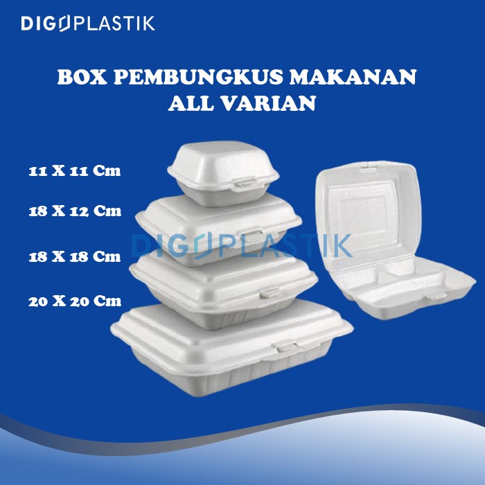 Jual (1 pcs) Min Beli 10 pcs STYROFOAM KOTAK NASI / FOAM BOX NASI ...