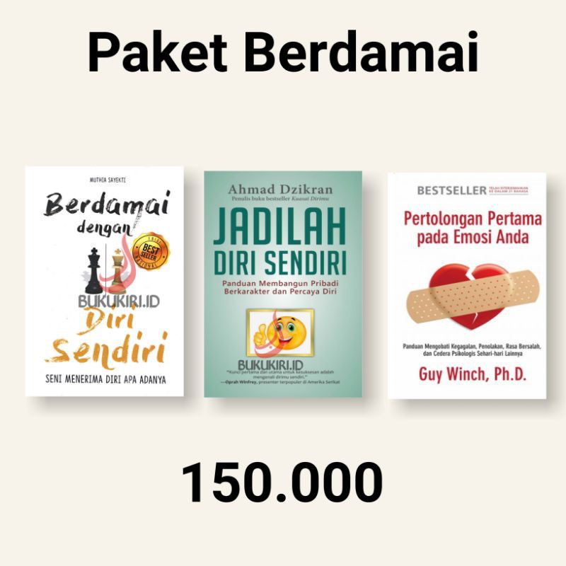 Jual PAKET BERDAMAI : Berdamai dengan diri sendiri, jadilah diri sendiri dan pertolongan pertama ...