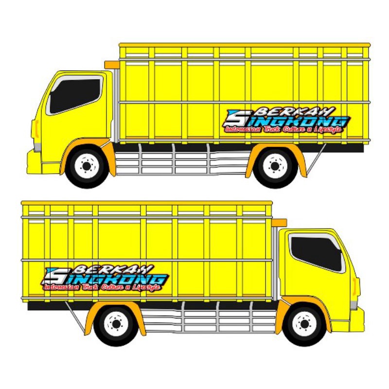 Jual stiker bak samping truk minimalis, stiker bak truk berkah singkong ...