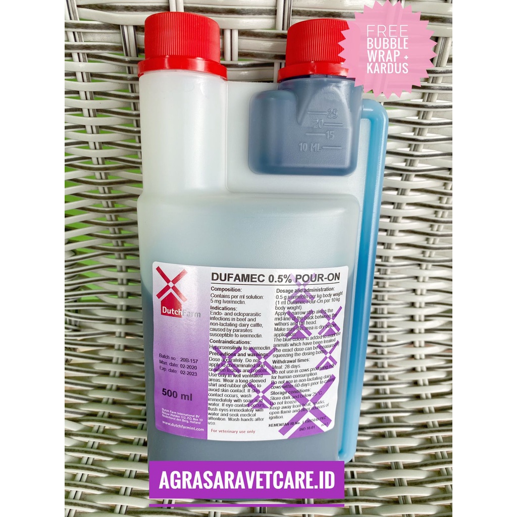 Jual Dufamec 0,5% pour on 500 ml (i ver mec tin pour on) obat kutu ...