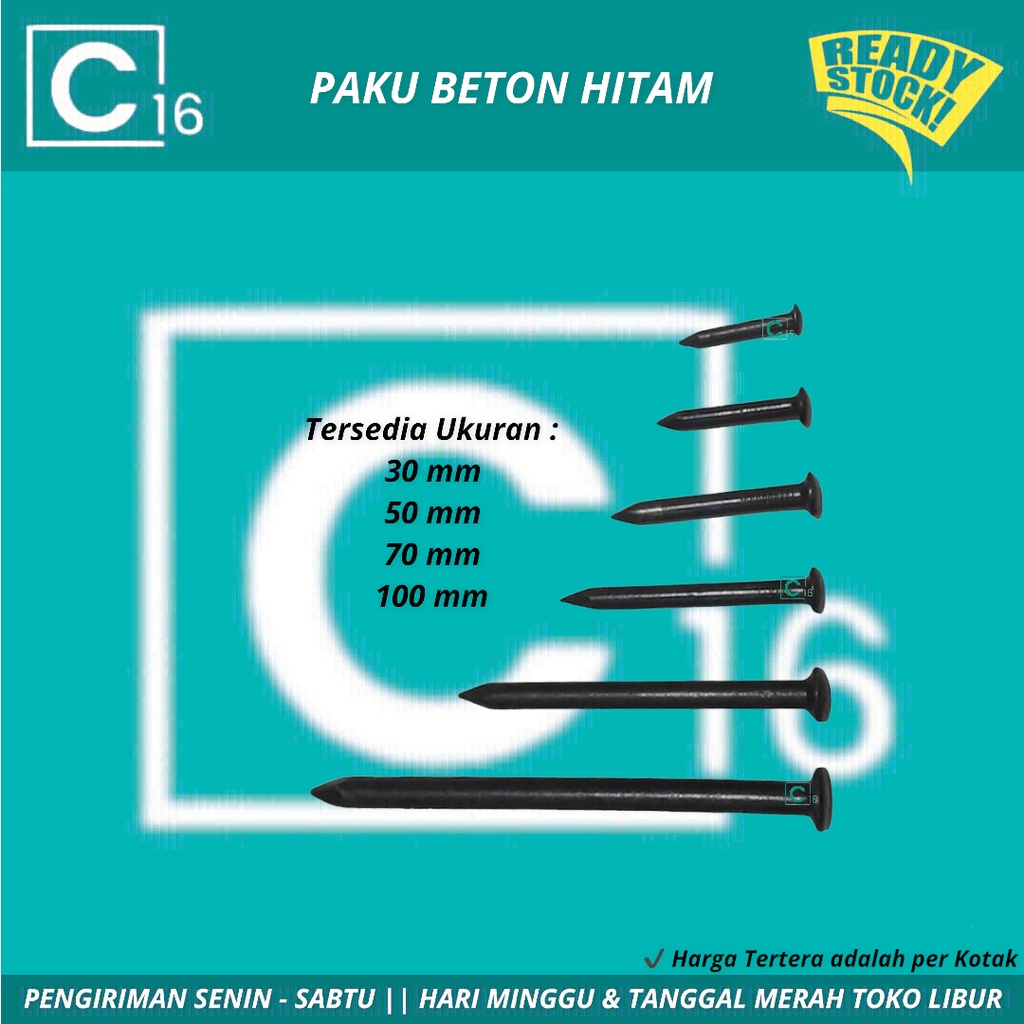 Jual Paku Beton Hitam 3,5,7,10 cm / Paku Tembok Beton Hitam [HARGA ...