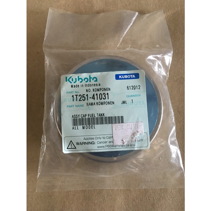 Jual Assy cap fuel tank tutup tangki solar kubota asli ori original ...