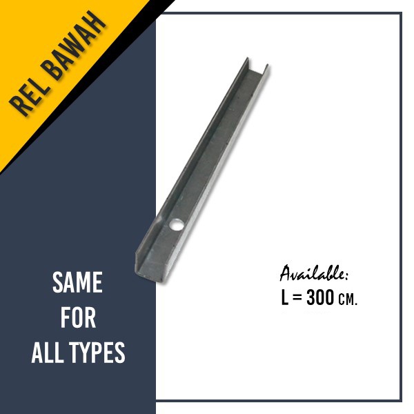 Jual REL BAWAH pintu garasi 300CM WINA rel slIding W300/W580 | Shopee ...