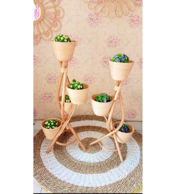 Jual VAS POT BUNGA SUSUN ZIGZAG 4 susun & 3 susun Rotan alami | Shopee ...