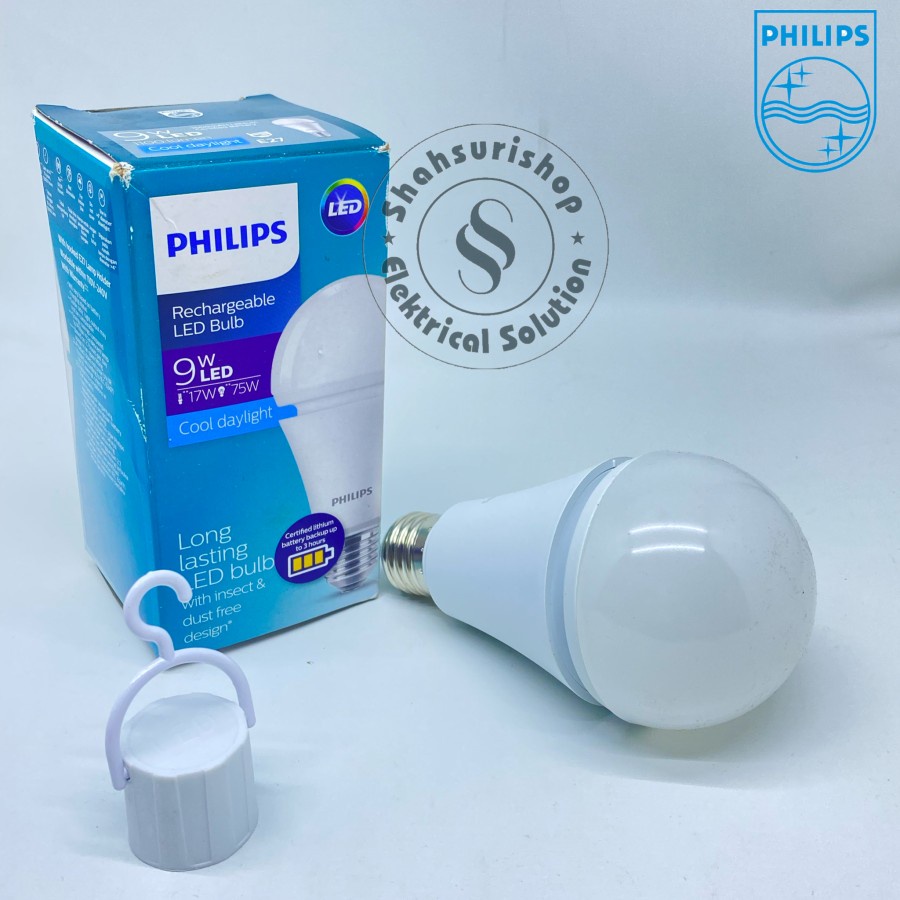 Jual PHILIPS EMERGENCY BULB LED RECHARGEABLE 9W 9 WATT LAMPU DARURAT ...