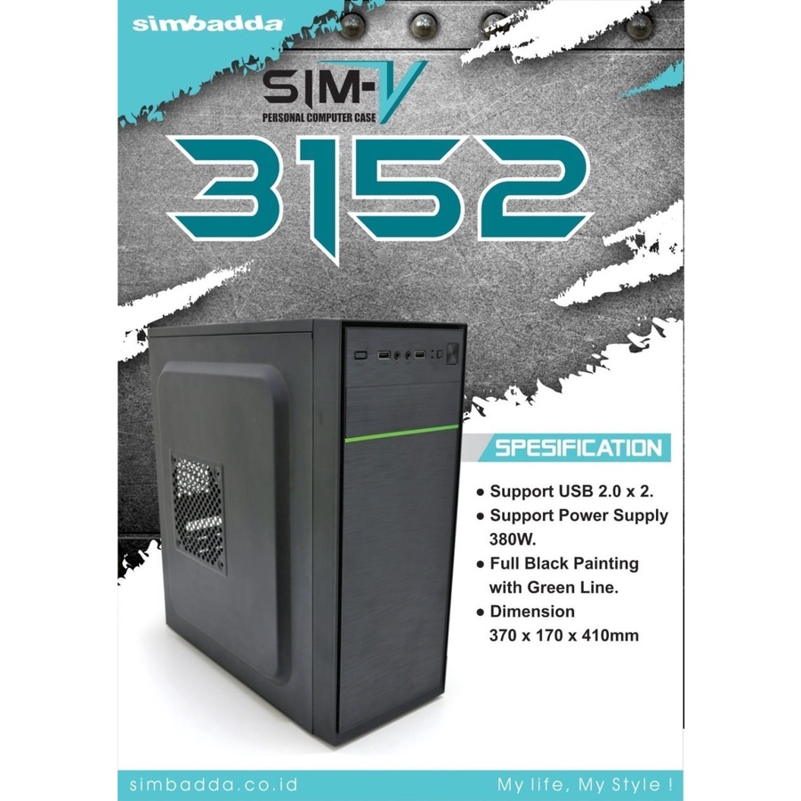 Jual SIMBADDA SIM-V 3152 Include PSU 380W - Computer Casing | Shopee ...