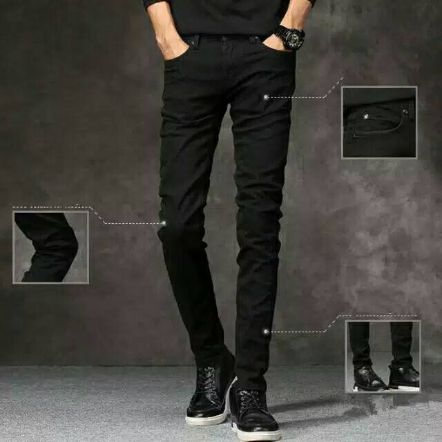 Jual Celana Jeans Pria Hitam Pekat Exlusif ELEGANT STYLE™, Long Pant ...