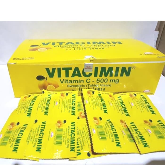 Jual VITAMIN C VITACIMIN 500 MG FRESH LEMON 100 TABLET ( 1 BOX ...