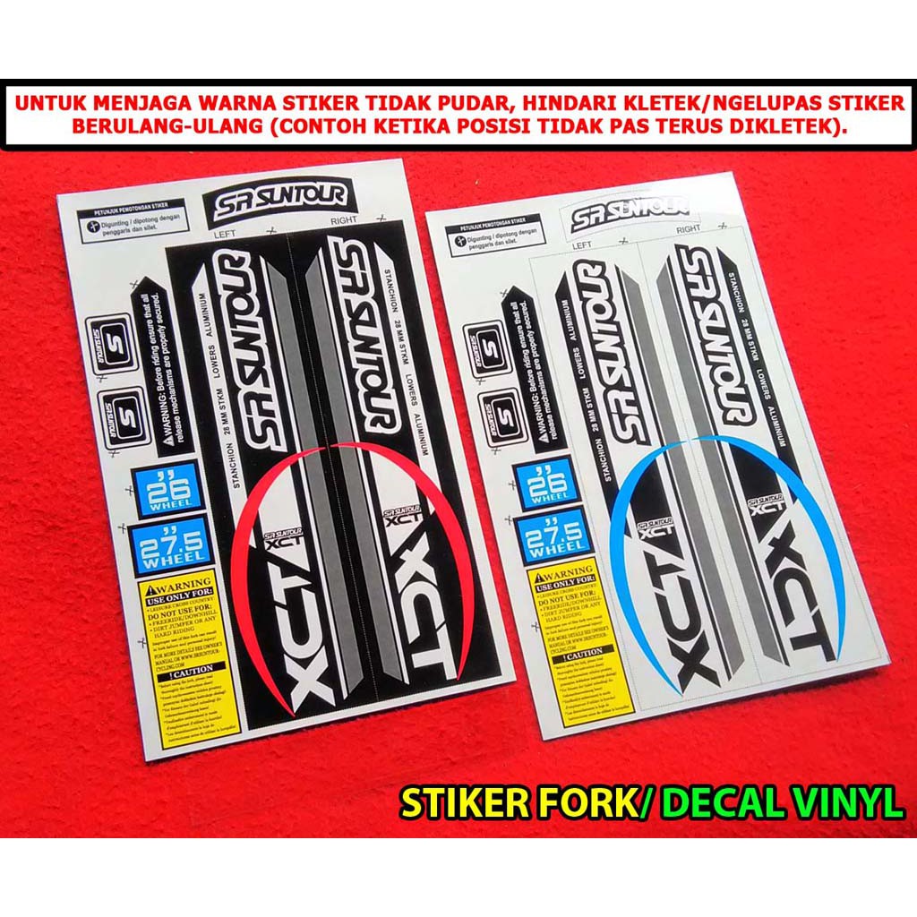 Jual Stiker Fork SR Suntour XCT -Hitam-Putih-Merah | Shopee Indonesia