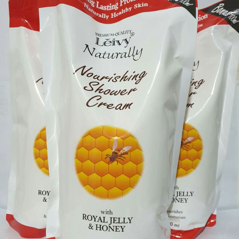 Jual LEIVY SHOWER CREAM ROYAL JELLY & HONEY REFILL 900 ML | Shopee ...