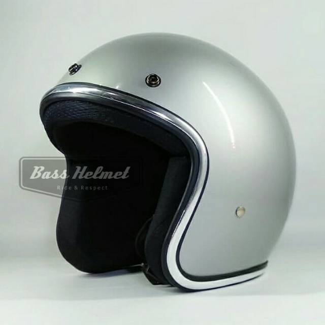 Jual Helm retro list chrome | Shopee Indonesia