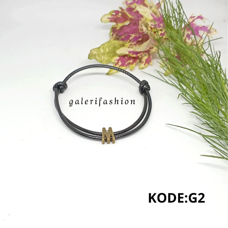 Jual GELANG NAMA INISIAL TALI SERUT WATERPROOF HANDMADE Simple pria ...
