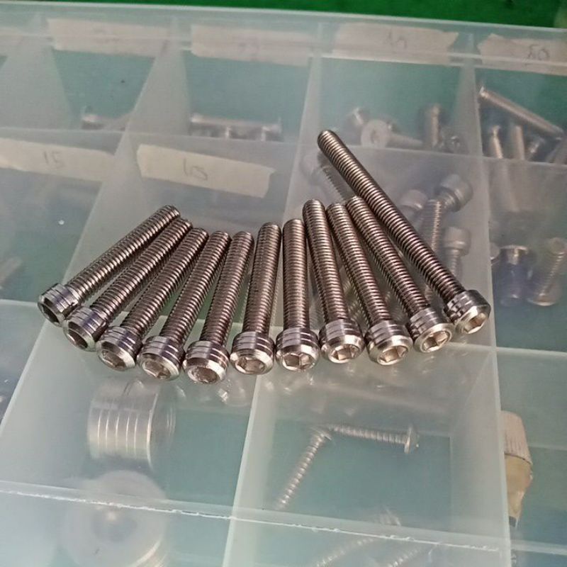 Jual Baut L stainless handmade m6/drat 10 model titanium | Shopee Indonesia