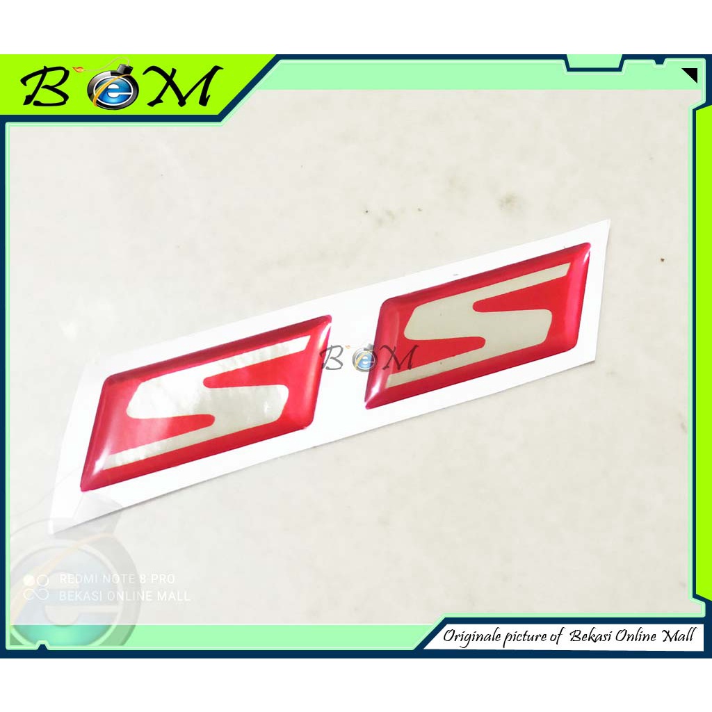 Jual stiker sticker emblem logo timbul yamaha lexi s chrome merah ...