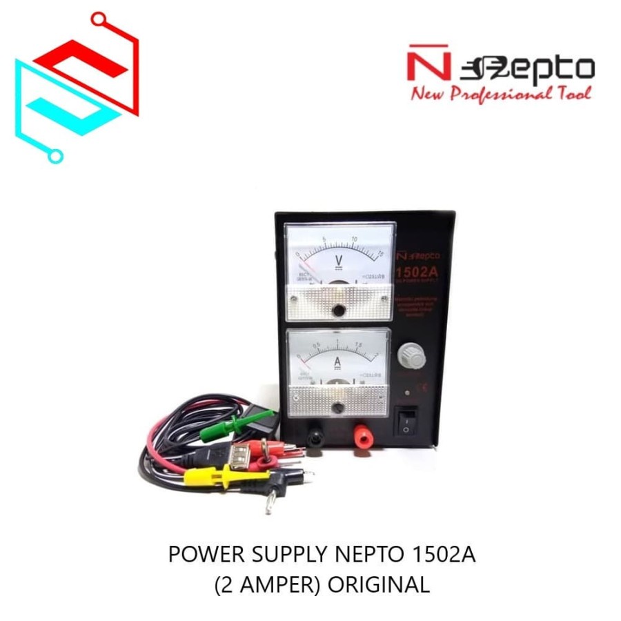 Jual POWER SUPPLY HP NEPTO 1502A ANALOG 2 AMPER + KABEL 70159 PS-1502A ...