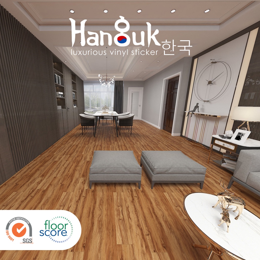 Jual Lantai Vinyl Sticker 3 mm Harga Per Box Hanguk Motif Kayu Lembaran ...