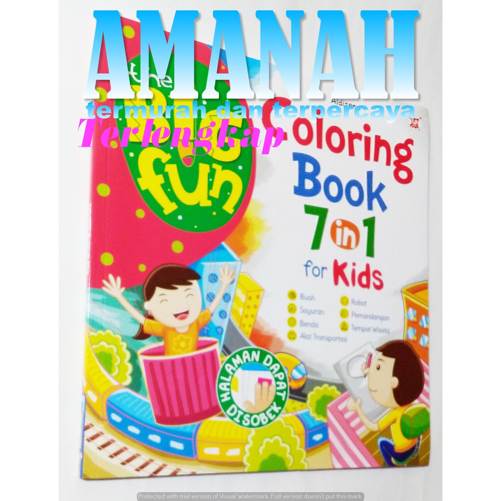 Jual Buku Anak TK/PAUD/BALITA -Coloring Book 7 in 1 for kids big fun ...
