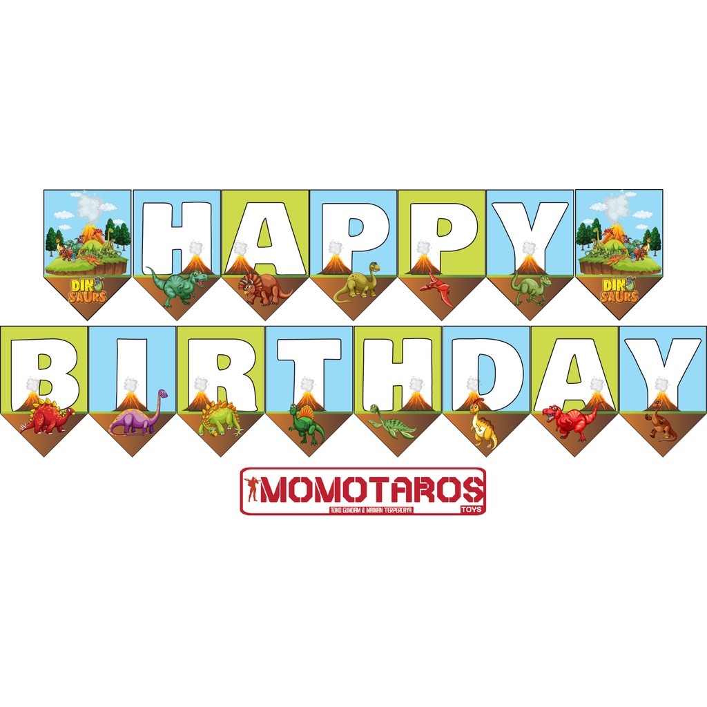 Jual Banner HBD Dinosaurus set | Shopee Indonesia