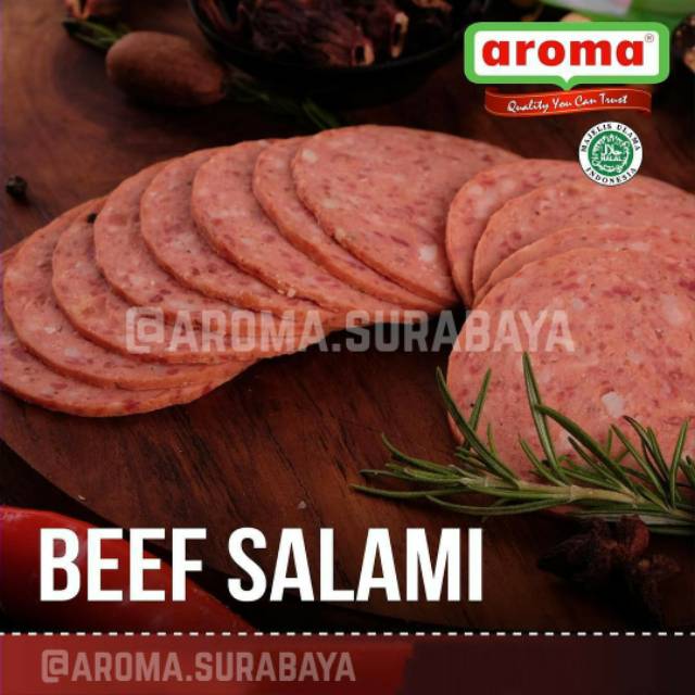 Jual AROMA Beef Salami 1000gr / 1kg Daging Sapi HALAL Meat Frozen Food ...