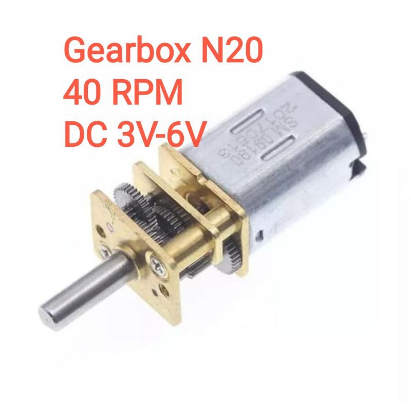 Jual Mini Metal Gearbox 40 RPM N20 Low Speed High Torque DC 3V-6V ...