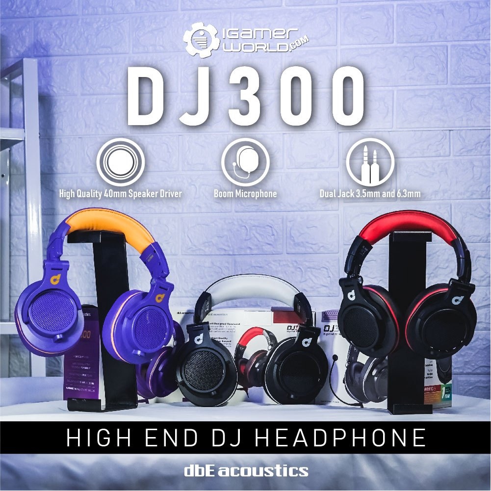 Jual dbE DJ300 HIgh End DJ Headphone with Dual Cable 3.5mm & 6.3mm ...