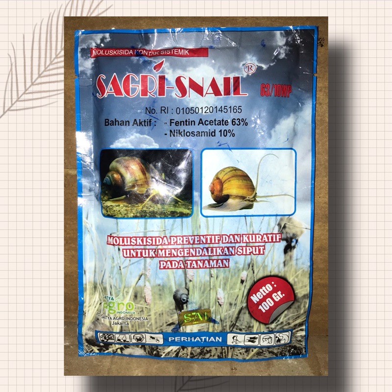 Jual Moluskisida Sagri Snail 63/10 WP bahan aktif : fentin acetate dan ...